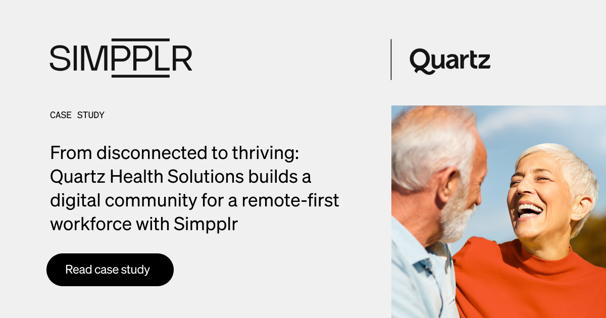 Remote-first intranet: Quartz Health Solutions | Simpplr Case Study